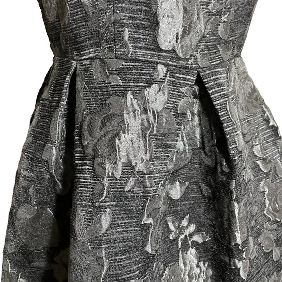 Dresses | Rose Brocade Dress M Bow Open Back Strappy Cutout Sleeveless ...